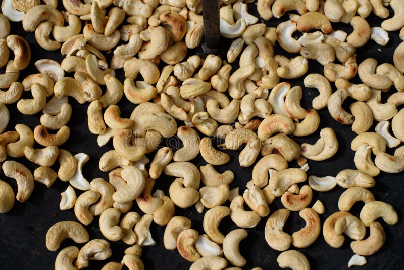 Cashew Nuts on a Dark Stone Background Stock Image - Image of ...