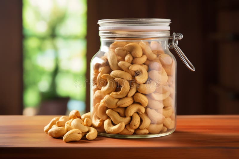 Cashew Nuts in Jar with Handwritten Label Stock Illustration ...