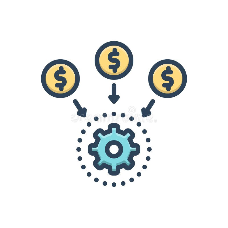 Color Illustration Icon for Cashflow, Optimization and Financial Stock ...