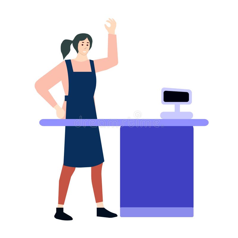 Cash Register Behind Stock Illustrations – 245 Cash Register Behind ...