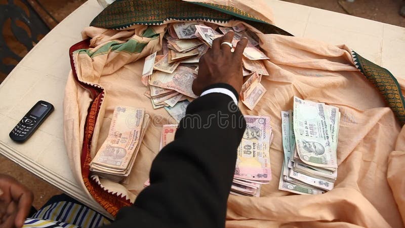Cashier Counting Indian Currency Close Stock Video - Video of hand ...