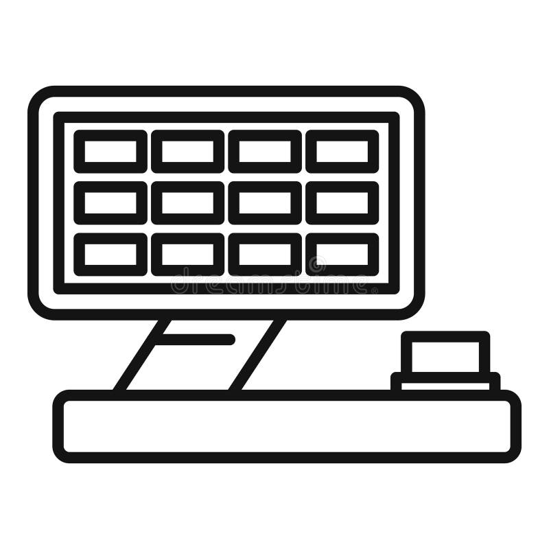 Cashier Entering Code on Cash Register Touchscreen Displaying Total ...