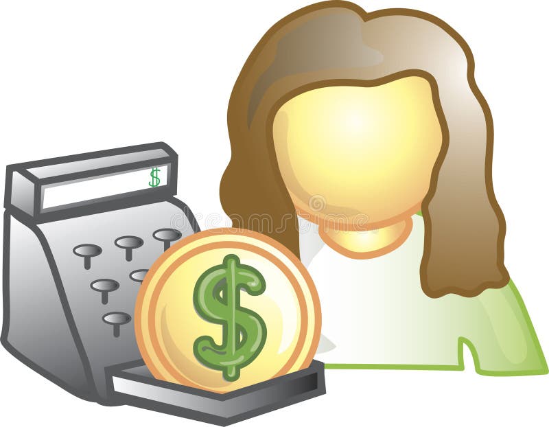 Cashier Icon stock vector. Illustration of beverage, food - 13918431