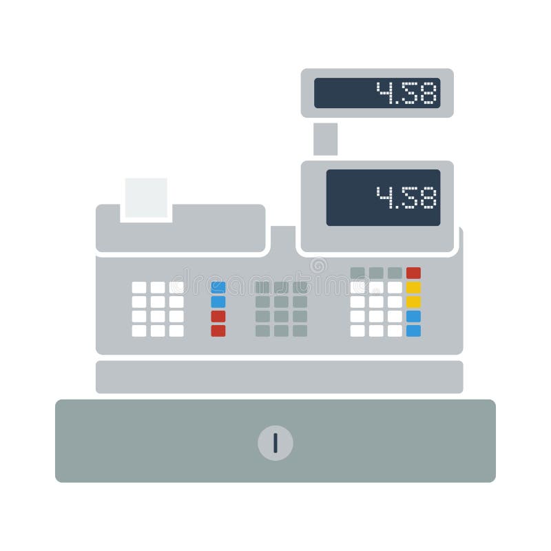 Cashier Icon. Black and White Pictogram Depicting Checkout Counter with ...