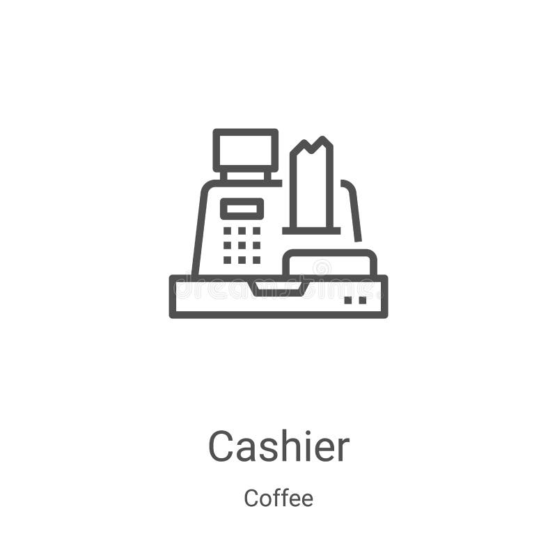 Cashier Linear Icon. Modern Outline Cashier Logo Concept on Whit Stock ...