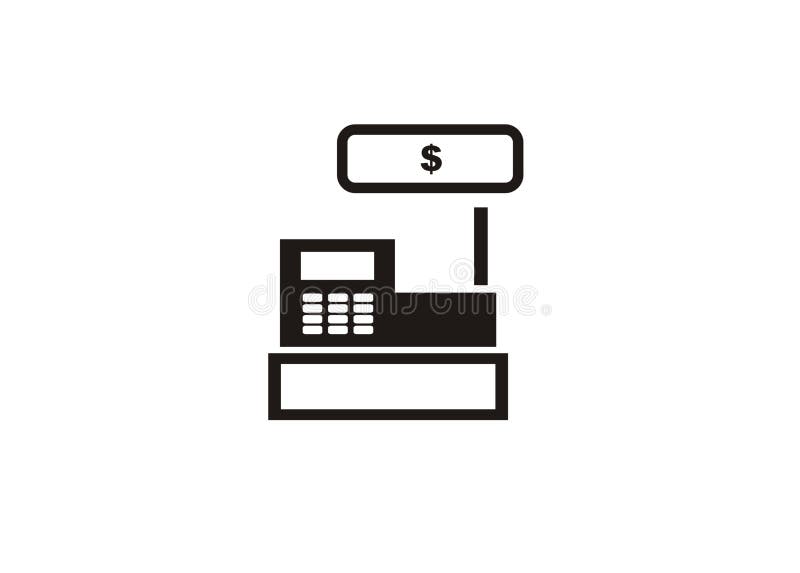Cashier Machine. Simple Illustration in Black and White Stock Vector ...