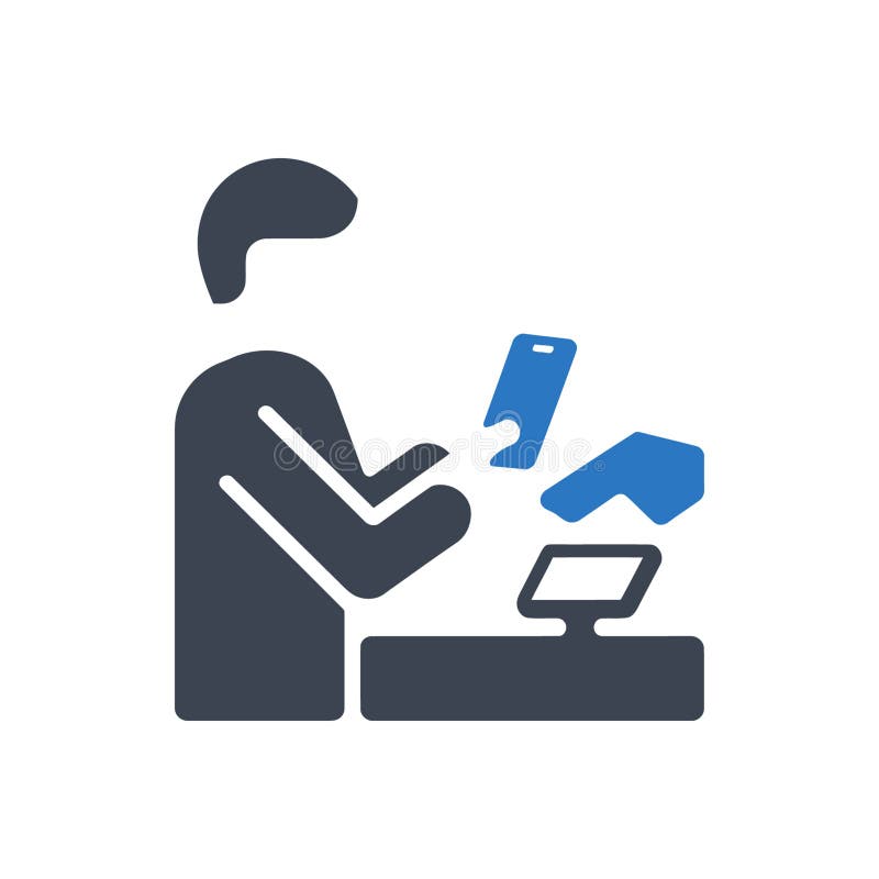 Cashier Processing Payment Icon Stock Vector - Illustration of ...