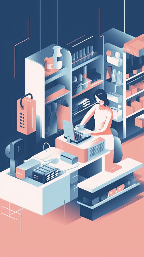 A Cashier Scanning Items and Processing Transactions at a Checkout ...