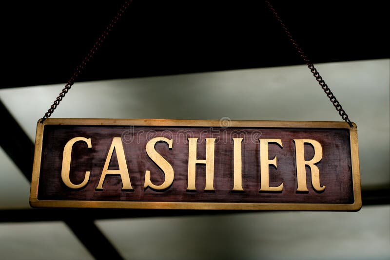 Cashier sign - label stock image. Image of counter, word - 4787445