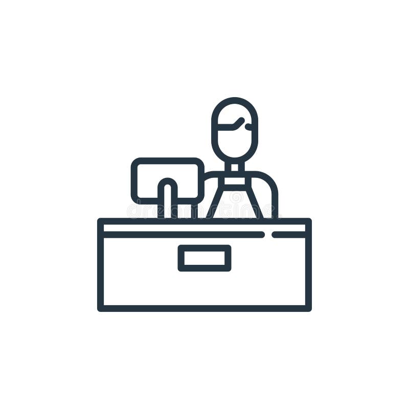 Cashier Vector Icon. Cashier Editable Stroke. Cashier Linear Symbol for ...