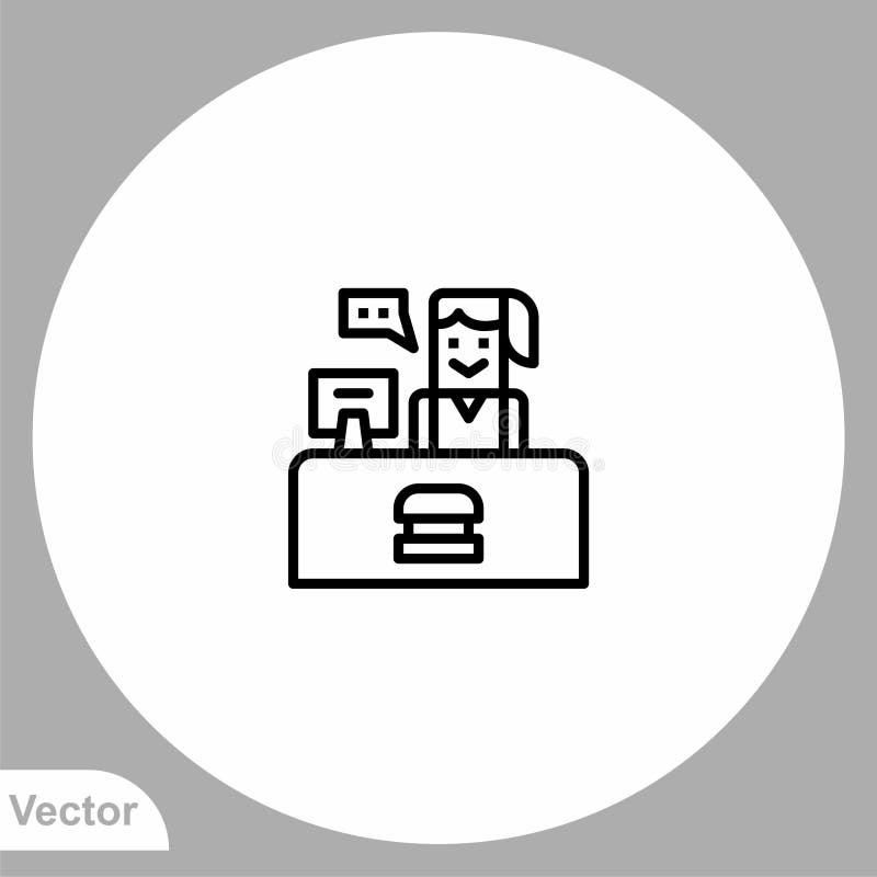 Cashier Vector Icon Sign Symbol Stock Vector - Illustration of black ...