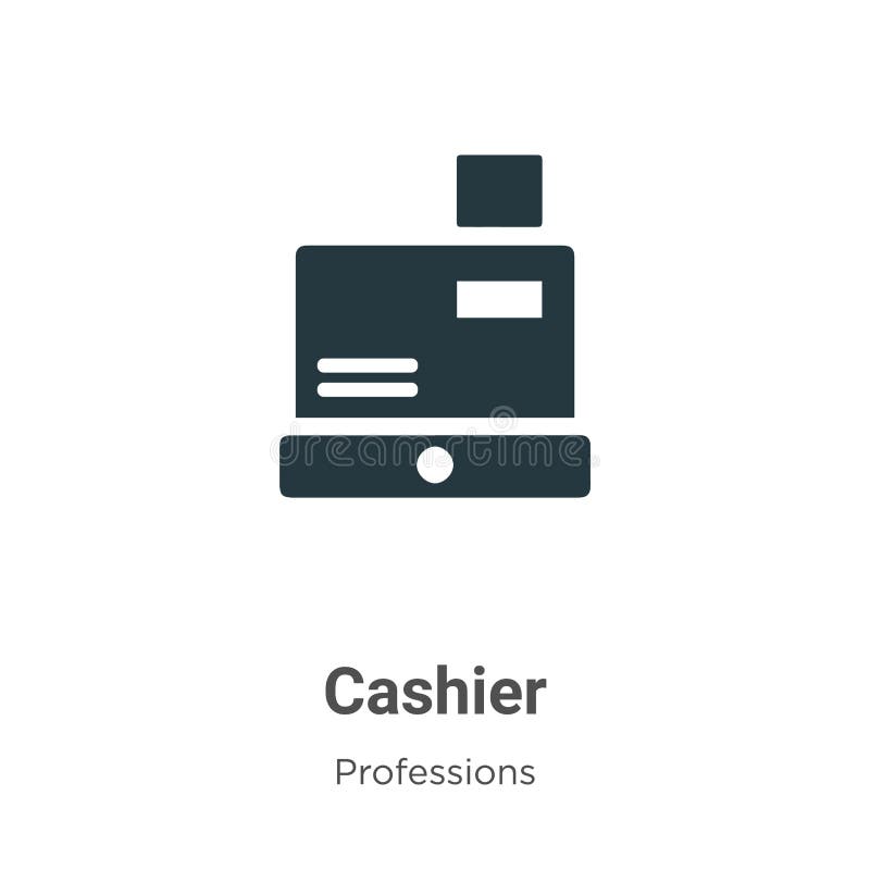 Cashier Vector Icon on White Background. Flat Vector Cashier Icon ...