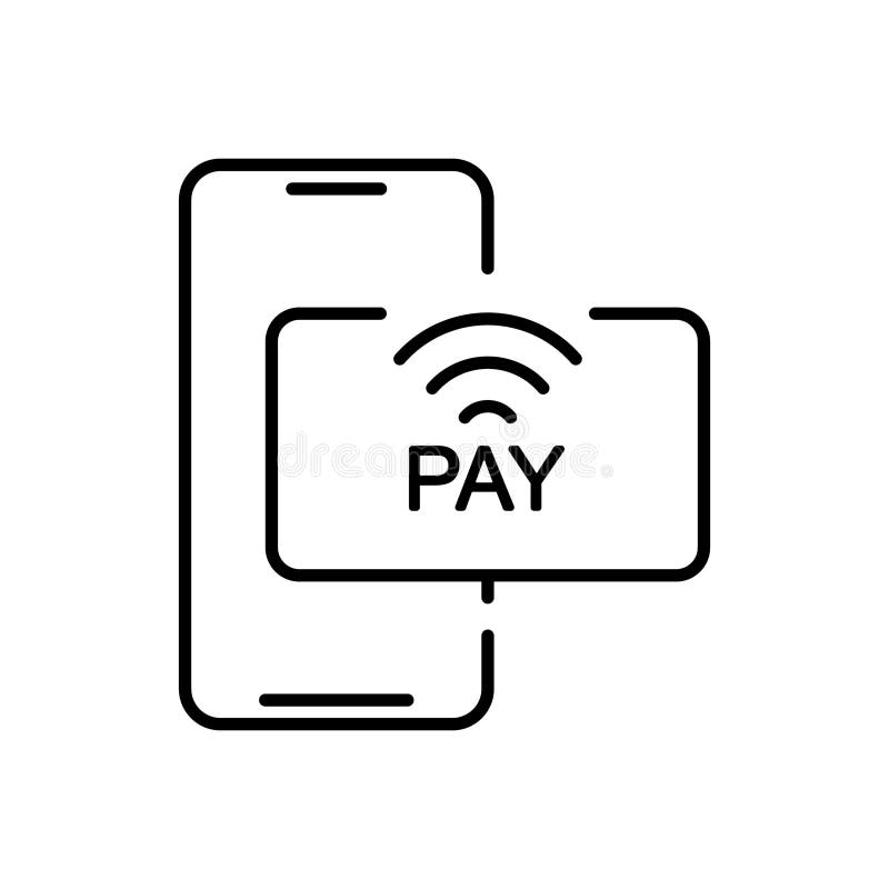 Cashless Mobile Payment Icon Vector. NFC Payment Linear Icon Stock ...