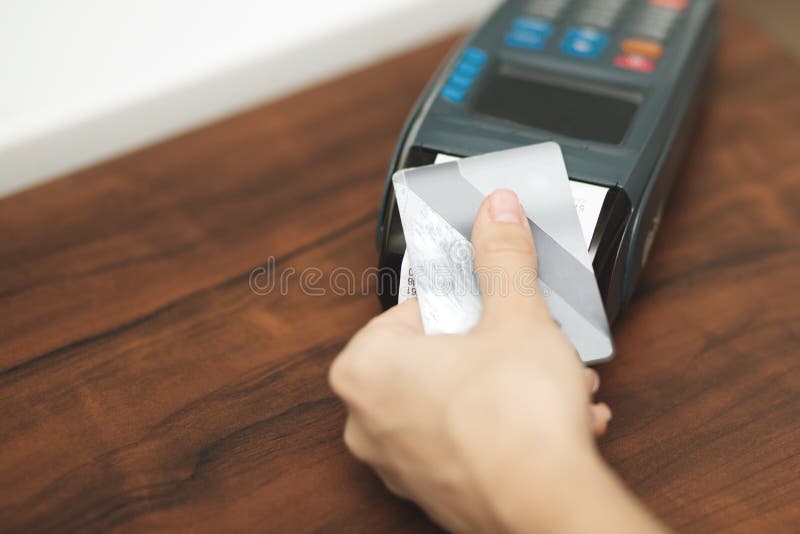 Cashless Payment by Card on Pos Terminal Stock Image - Image of ...