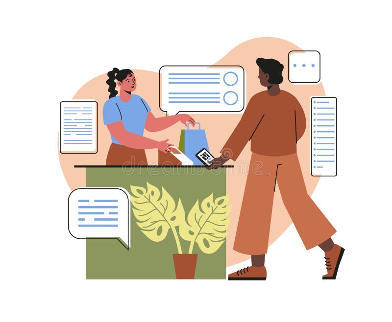 Cashless Payment System Concept Stock Vector - Illustration of ...