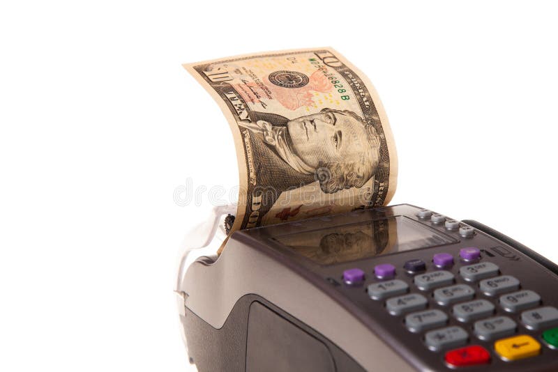 Cashless POS-terminal for Payments Stock Photo - Image of check ...