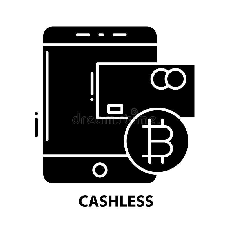 Cashless Symbol Icon, Black Vector Sign with Editable Strokes, Concept ...