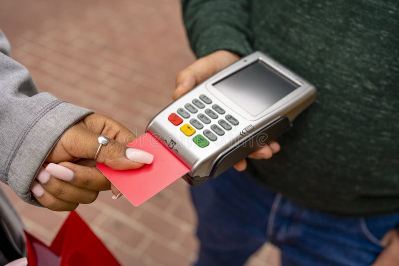 Customer Using Credit Card for Payment Stock Photo - Image of holding ...