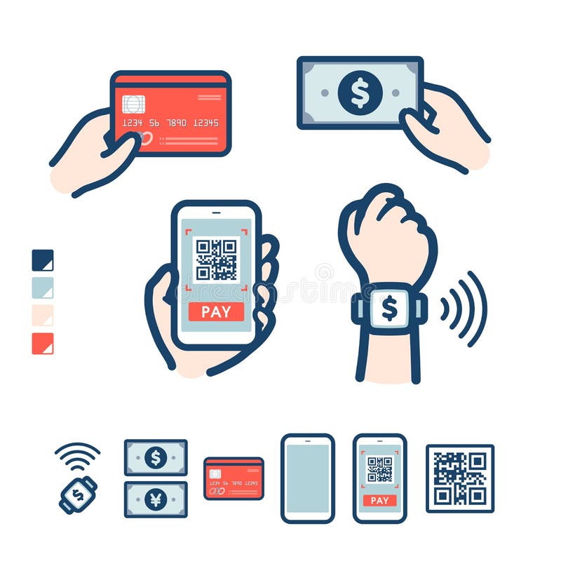 Various Methods of Payment stock vector. Illustration of machine - 56602223