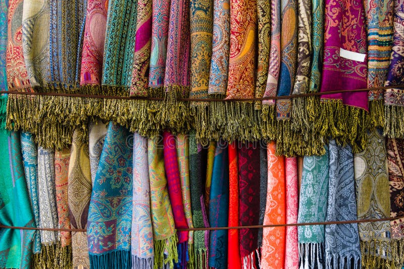 Cashmere Scarves. Background. Stock Photo - Image of colors, cultures ...