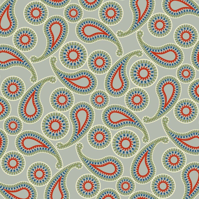 Cashmere Textile Colour Pattern Stock Illustration - Illustration of ...