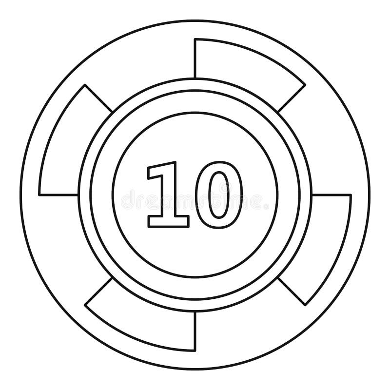 Casino Chip Icon, Outline Style Stock Vector - Illustration of rich ...