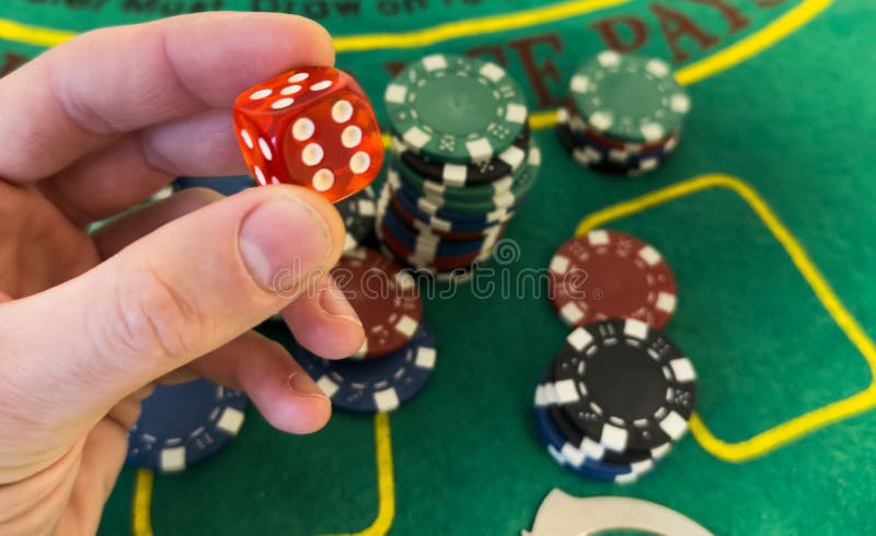 Casino Chips and Dice View. Stock Photo - Image of holdem, design ...