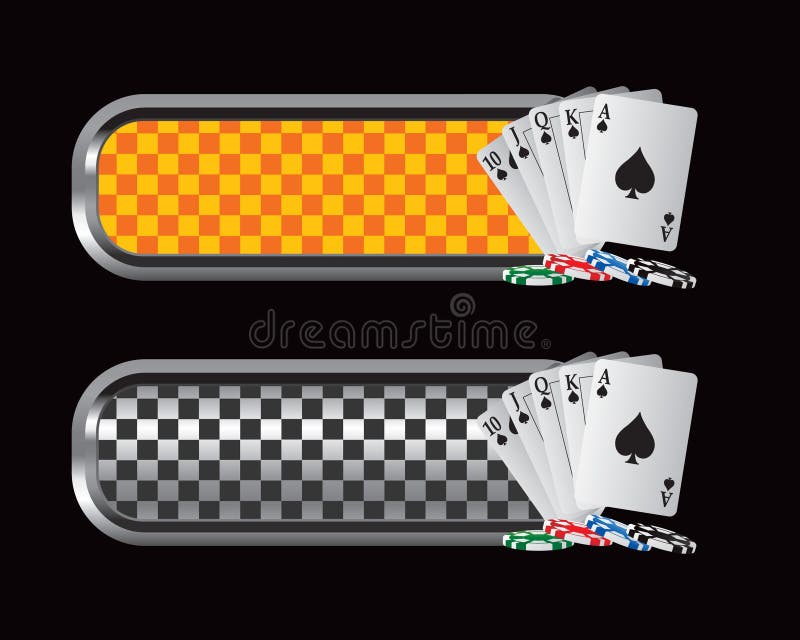 Casino Chips and Playinging Cards on Checkered Tab Stock Vector ...