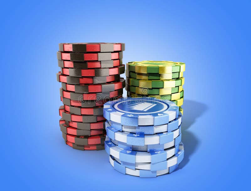 Casino Color Chips Isolated on White Realistic 3d Render Objects Stock ...