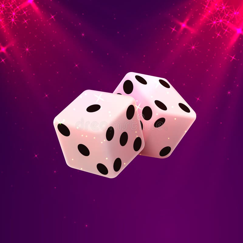 Casino Dice Banner Signboard on Background. Stock Vector - Illustration ...