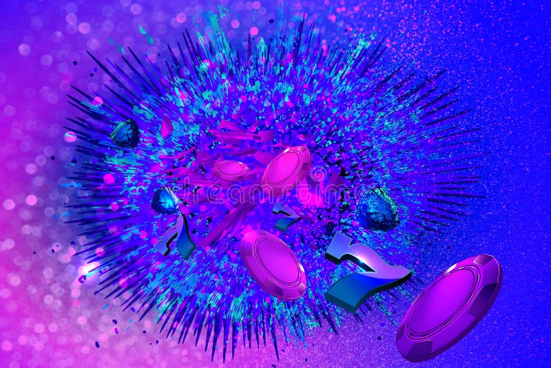 Casino Elements Explosion Background Stock Illustration - Illustration ...