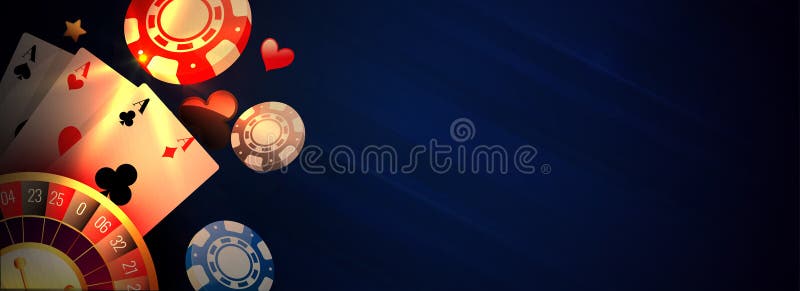 Casino Elements Such As Roulette Wheel with Playing Cards and Poker ...