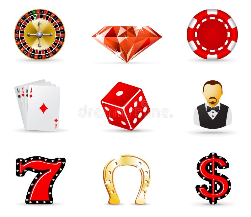 Casino and gambling icons stock vector. Illustration of play - 13256311