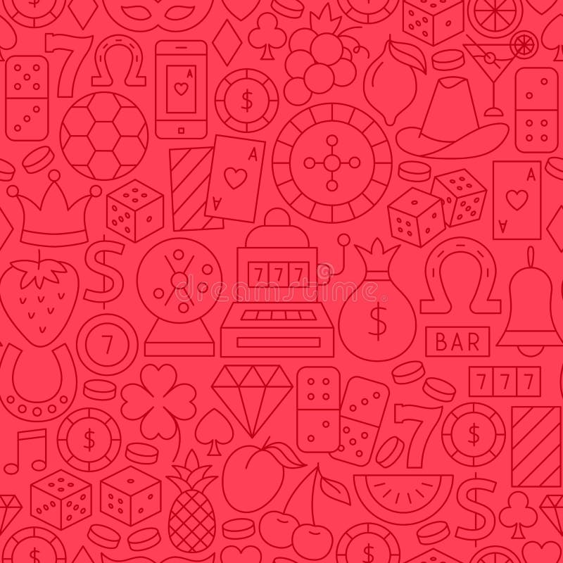 Casino Line Seamless Pattern Stock Vector - Illustration of holdem ...