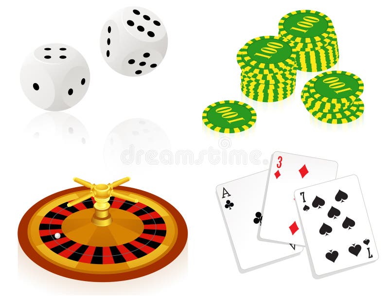 The Set of Vector Casino Elements or Icons Stock Vector - Illustration ...