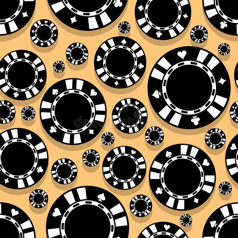 Casino Poker Chips Icon Seamless Pattern. Stock Vector - Illustration ...