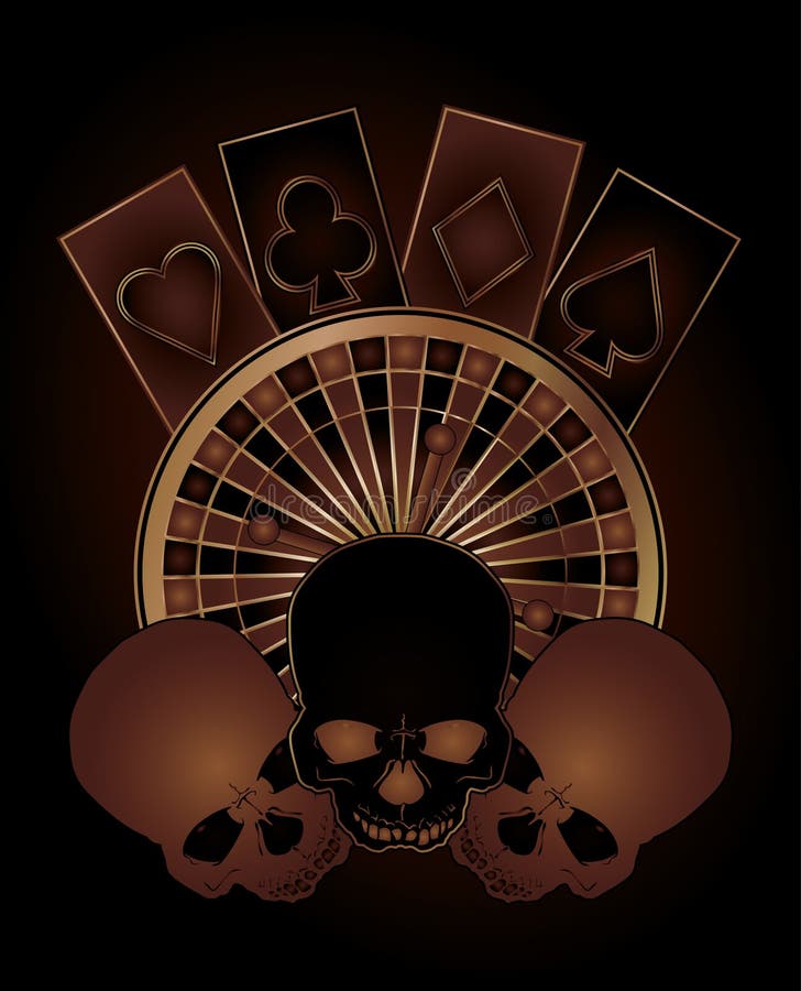 Skeleton Gambler with Poker Cards Stock Vector - Illustration of evil ...