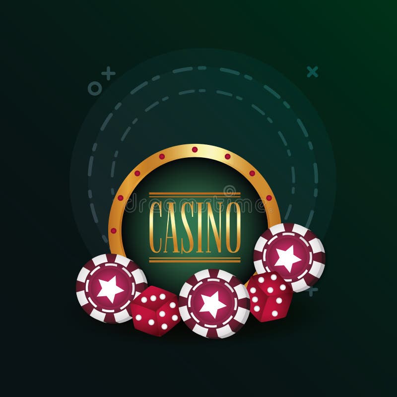 Casino Poker Gamble Dices and Chips Poster Stock Vector - Illustration ...