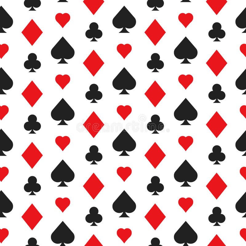 Casino Poker Seamless Pattern with Card Suits Stock Vector ...