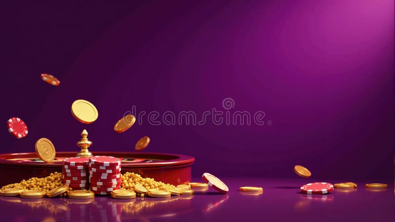 Casino Roulette, Chips, and Gold Coins Stock Image - Image of digital ...