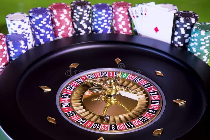 Casino - Roulette & Chips stock photo. Image of indoors - 4696668