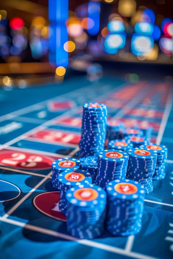 Casino Roulette Table with Chips Stock Photo - Image of roulette ...