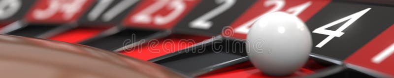 4 Four Black on Casino Roulette Wheel, Close-up. 3D Rendering Stock ...