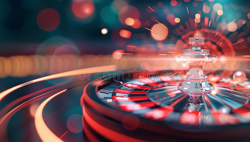 A Casino Roulette Wheel with a Red and White Design by AI Generated ...
