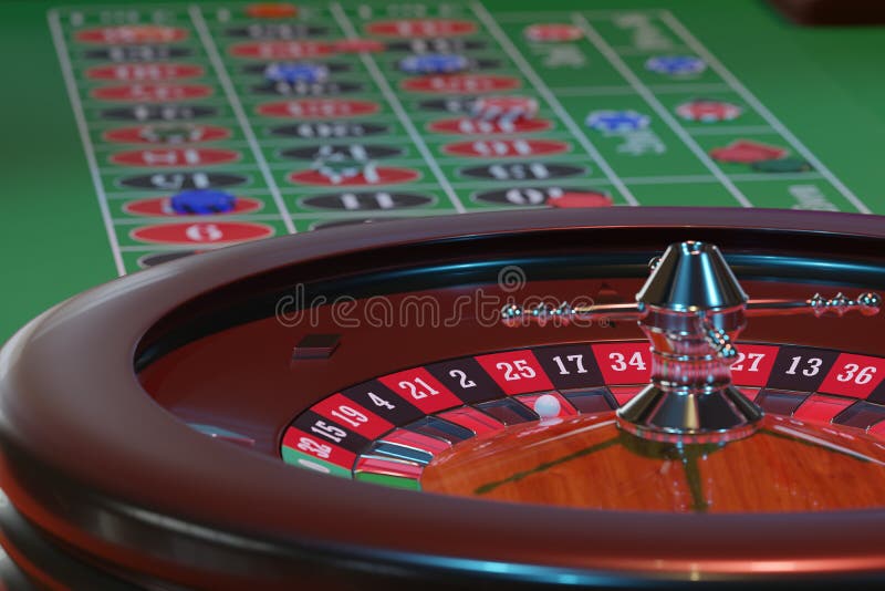 Casino Roulette Wheel and Roulette Table. 3d Illustration Stock ...