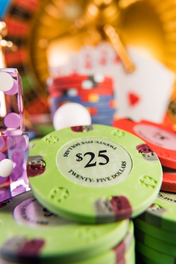 Casino Set with Roulette, Cards, Dice and Chips Stock Image - Image of ...