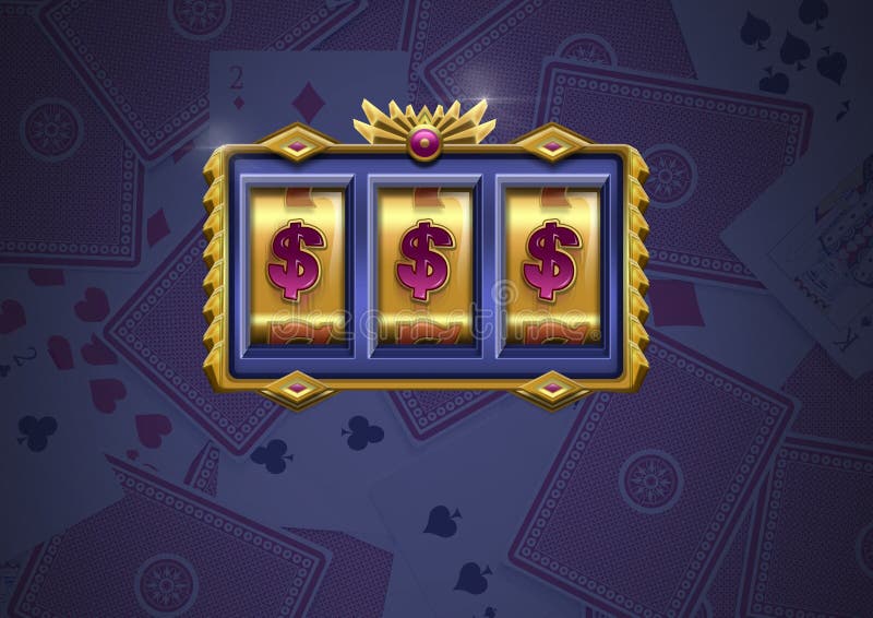 Casino Slot Machine in Front of Playing Cards Gambling Stock ...