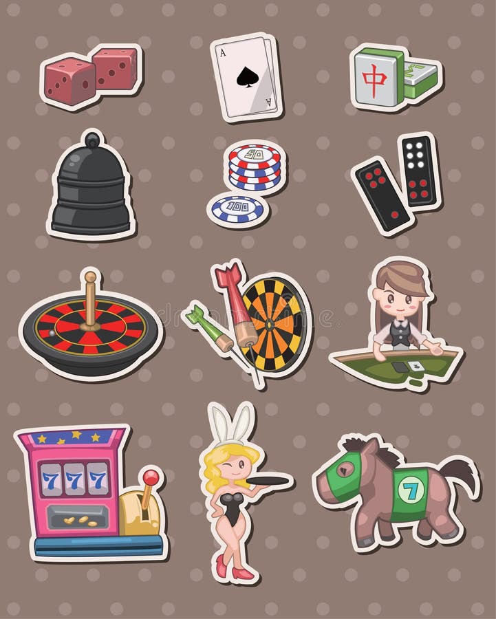 Casino stickers stock vector. Illustration of draw, licensing - 24585586