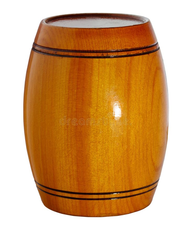 Cask. Wooden Varnished Barrel on White Background Stock Photo - Image ...