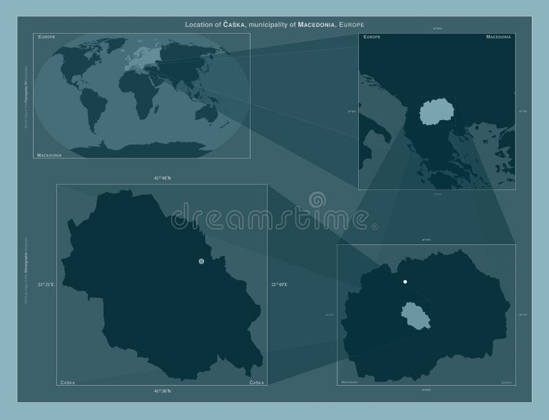 Caska, Macedonia. Described Location Diagram Stock Illustration ...